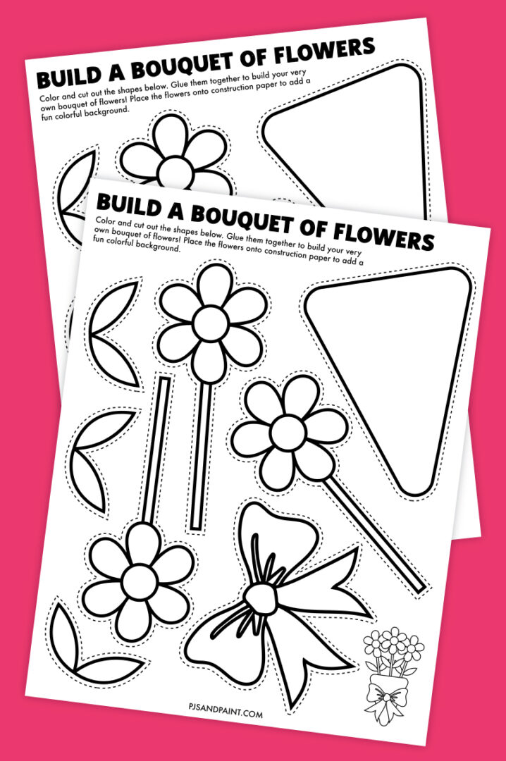 Free Printable Build a Bouquet of Flowers Craft - Pjs and Paint