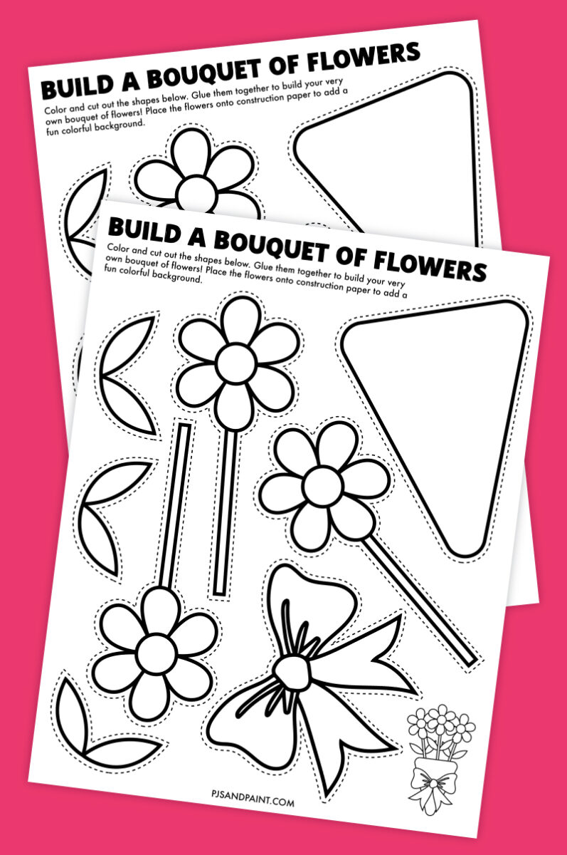 Free Printable Build a Bouquet of Flowers Craft - Pjs and Paint