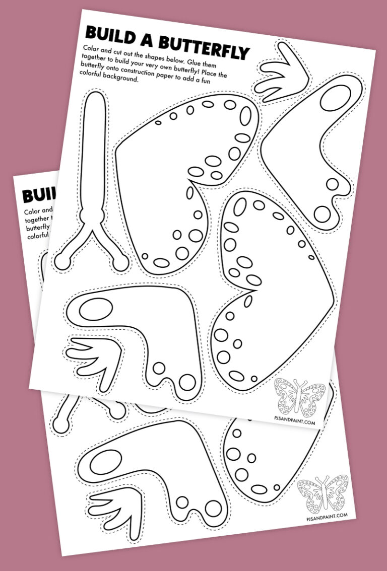 Free Printable Build a Butterfly Craft - Pjs and Paint