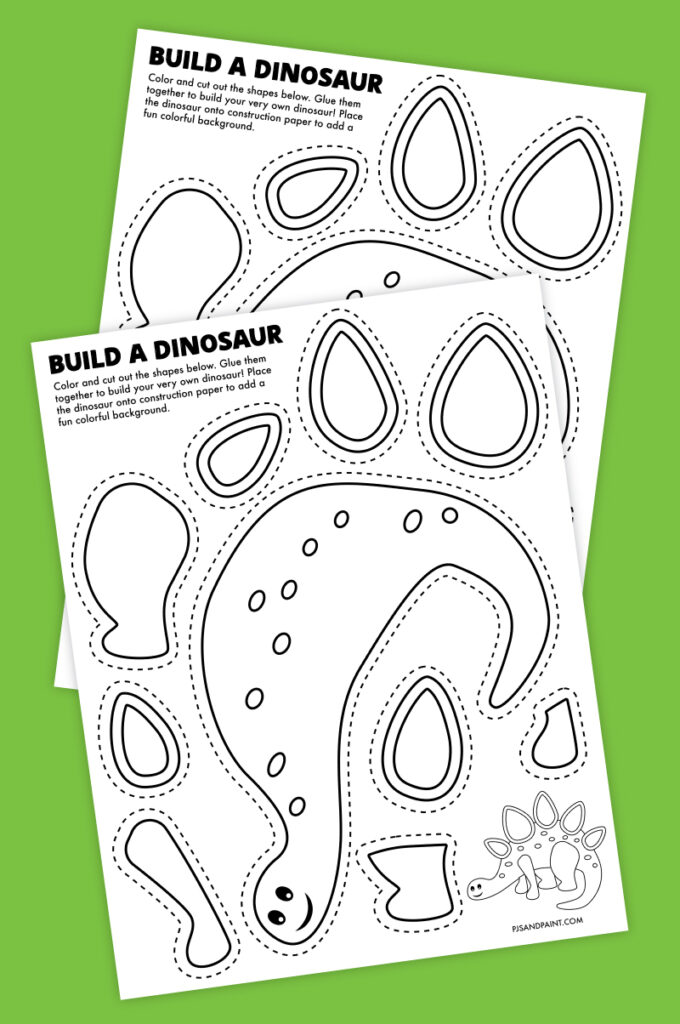Free Printable Build a Dinosaur Craft - Pjs and Paint