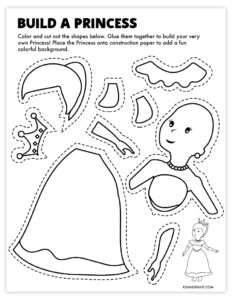 Free Printable Build a Princess Craft - Pjs and Paint