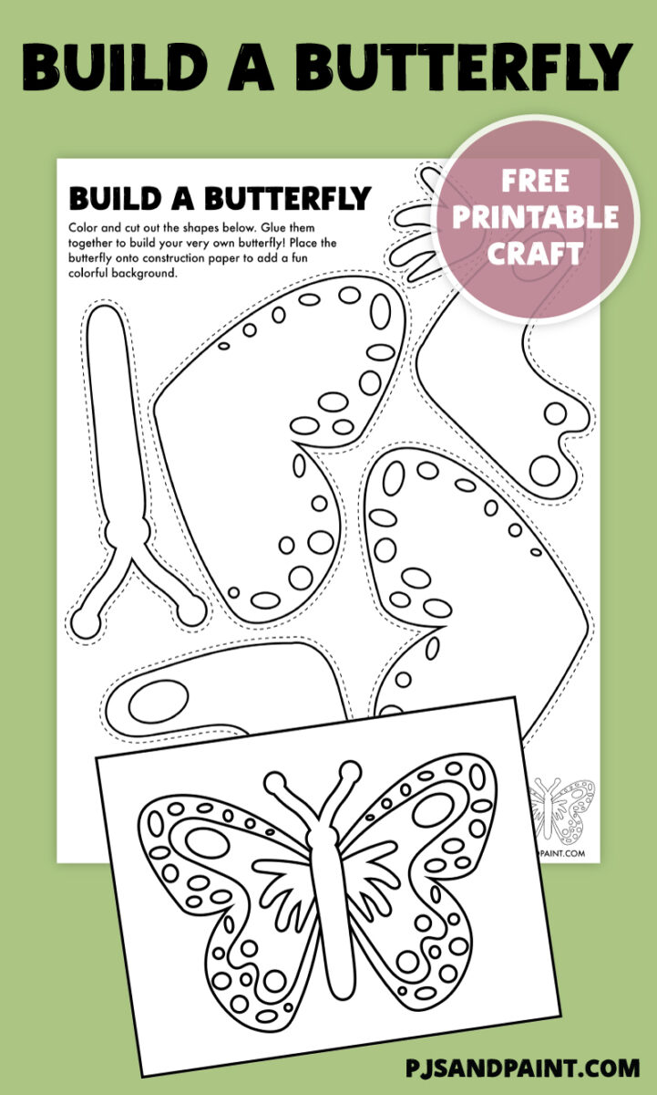 Free Printable Build a Butterfly Craft - Pjs and Paint