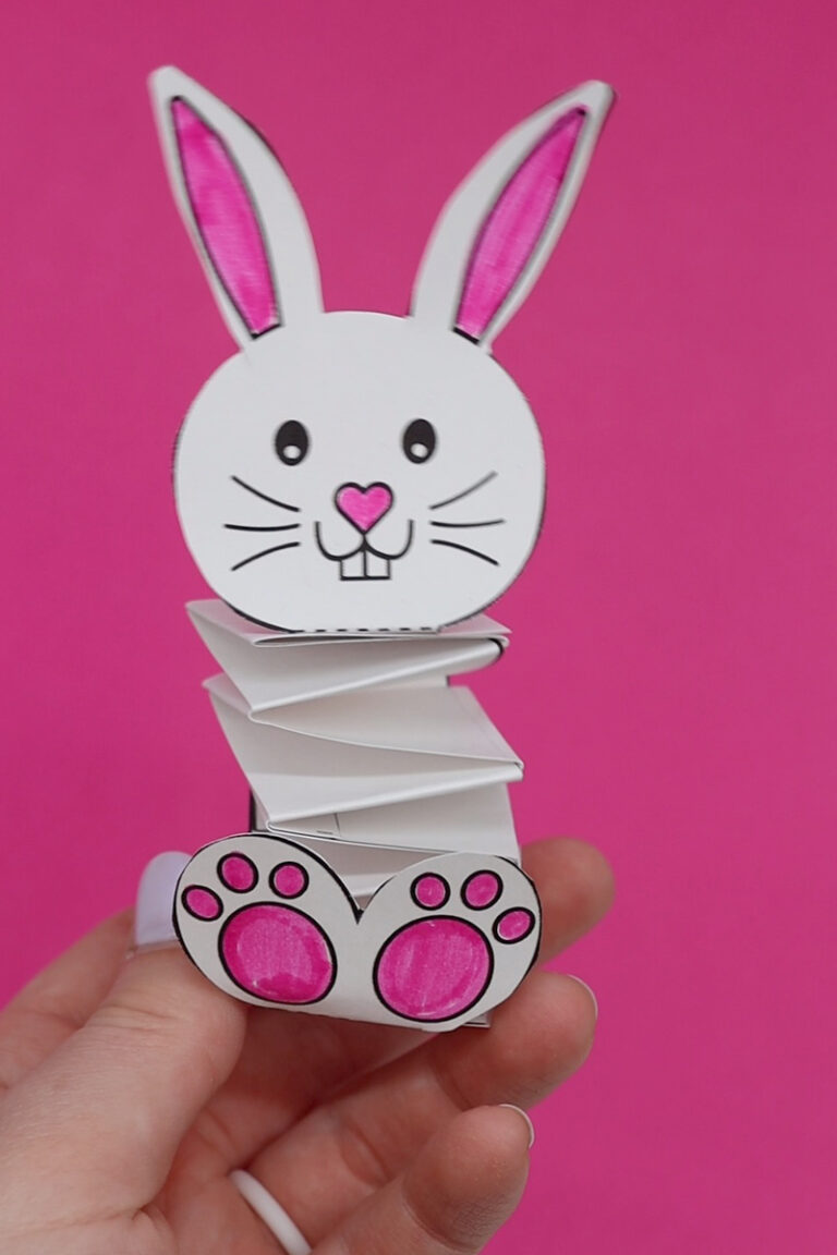 Free Printable Hopping Paper Bunny Craft - Pjs and Paint