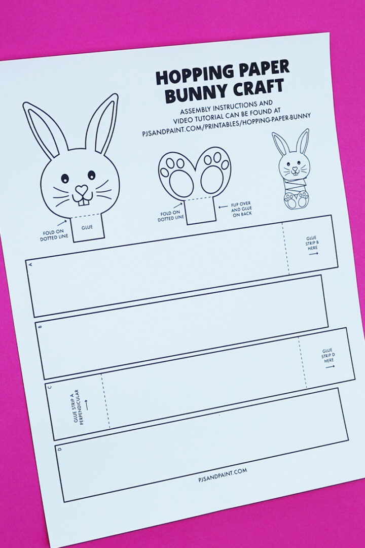 Free Printable Hopping Paper Bunny Craft - Pjs and Paint