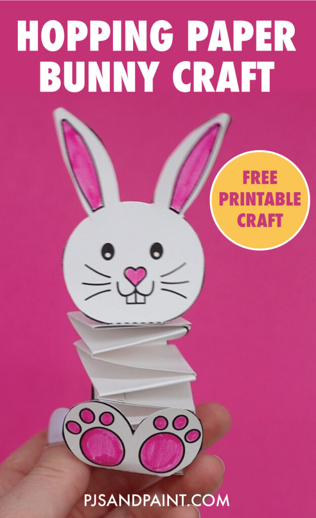Free Printable Hopping Paper Bunny Craft - Pjs and Paint