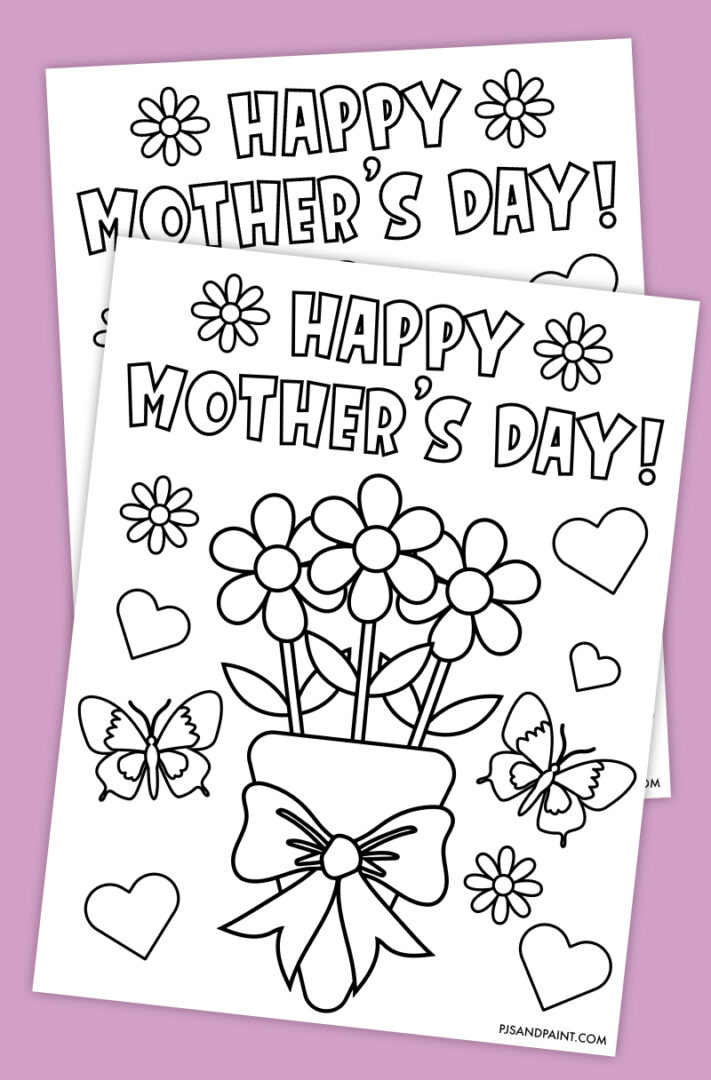 Free Printable Mother's Day Coloring Page - Pjs and Paint