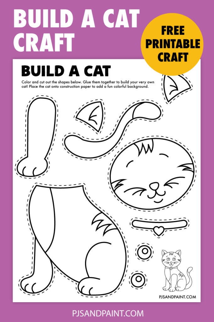 Free Printable Build a Cat Craft - Pjs and Paint