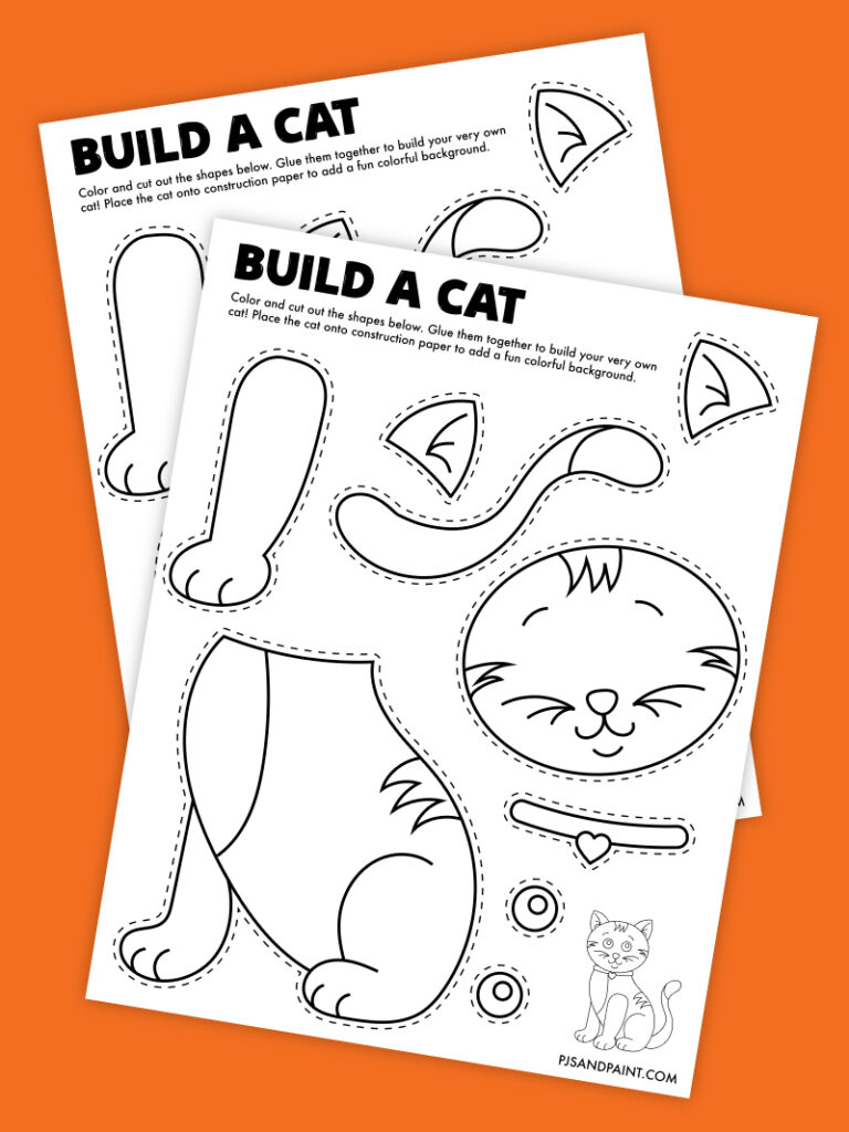Free Printable Build a Cat Craft - Pjs and Paint