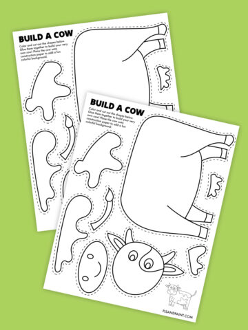 Free Printable Build a Cow Craft - Pjs and Paint