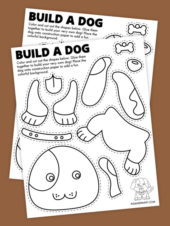 Free Printable Build a Dog Craft - Pjs and Paint