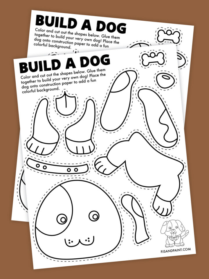 Free Printable Build a Dog Craft - Pjs and Paint