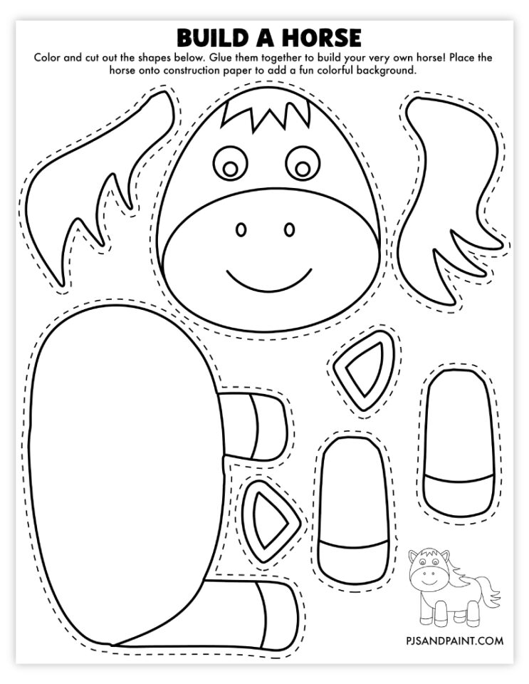 25 Free Printable Build Your Own Animal Crafts - Pjs and Paint