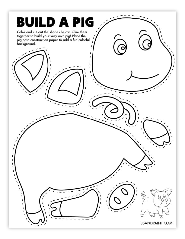 48 Free Printable Build Your Own Animal Crafts - Pjs and Paint