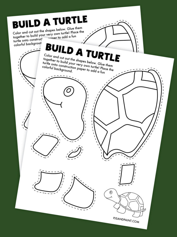 Free Printable Build a Turtle Craft - Pjs and Paint