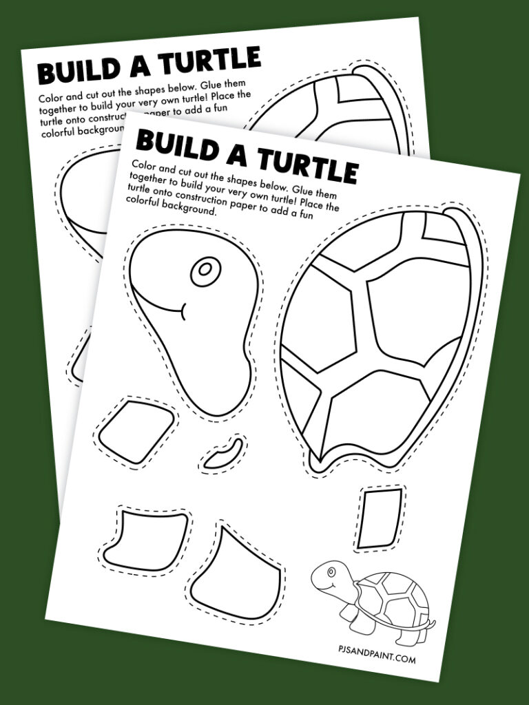 Free Printable Build a Turtle Craft - Pjs and Paint