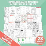 Free Printable Christmas Activity and Coloring Book - Pjs and Paint