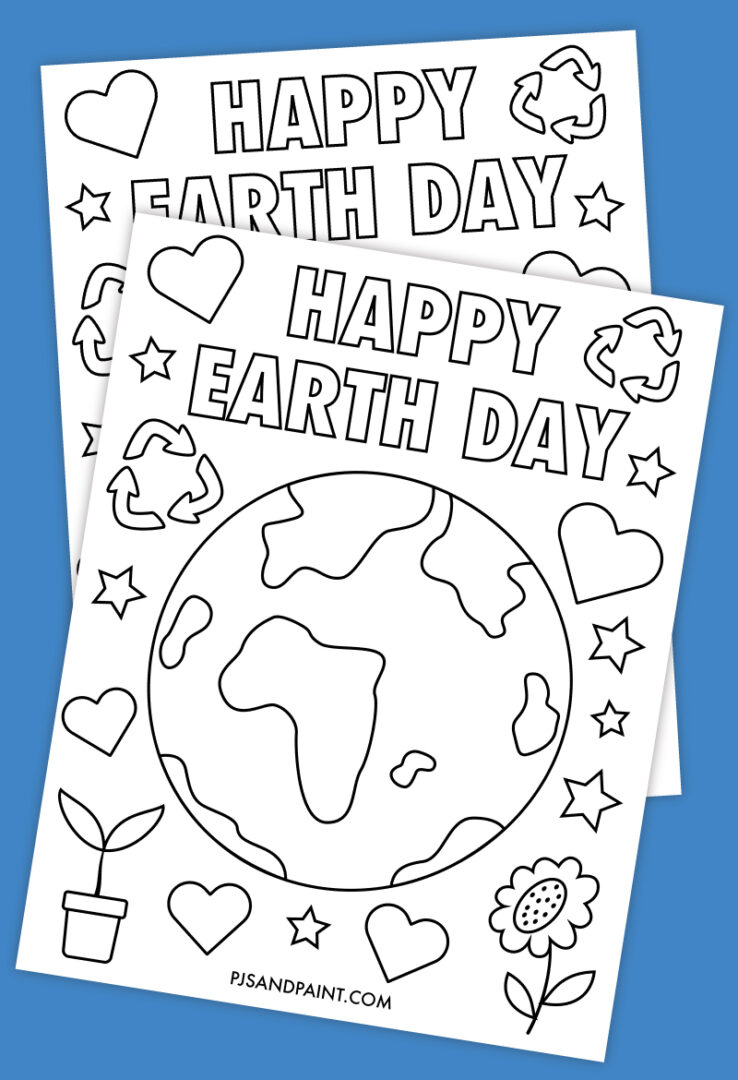 Free Printable Earth Day Coloring Page - Pjs and Paint