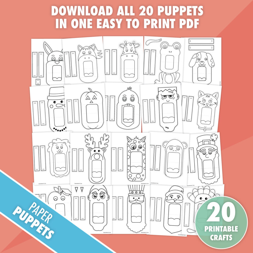 25 Free Printable Paper Hand Puppets - Pjs and Paint