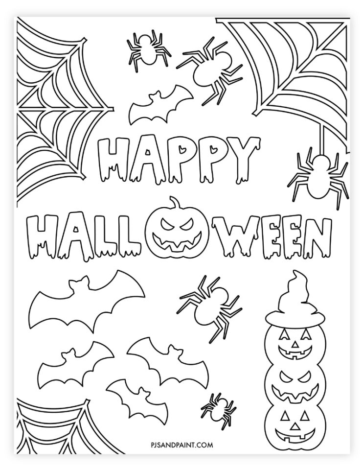 15 Free Printable Halloween Coloring Pages for Kids - Pjs and Paint