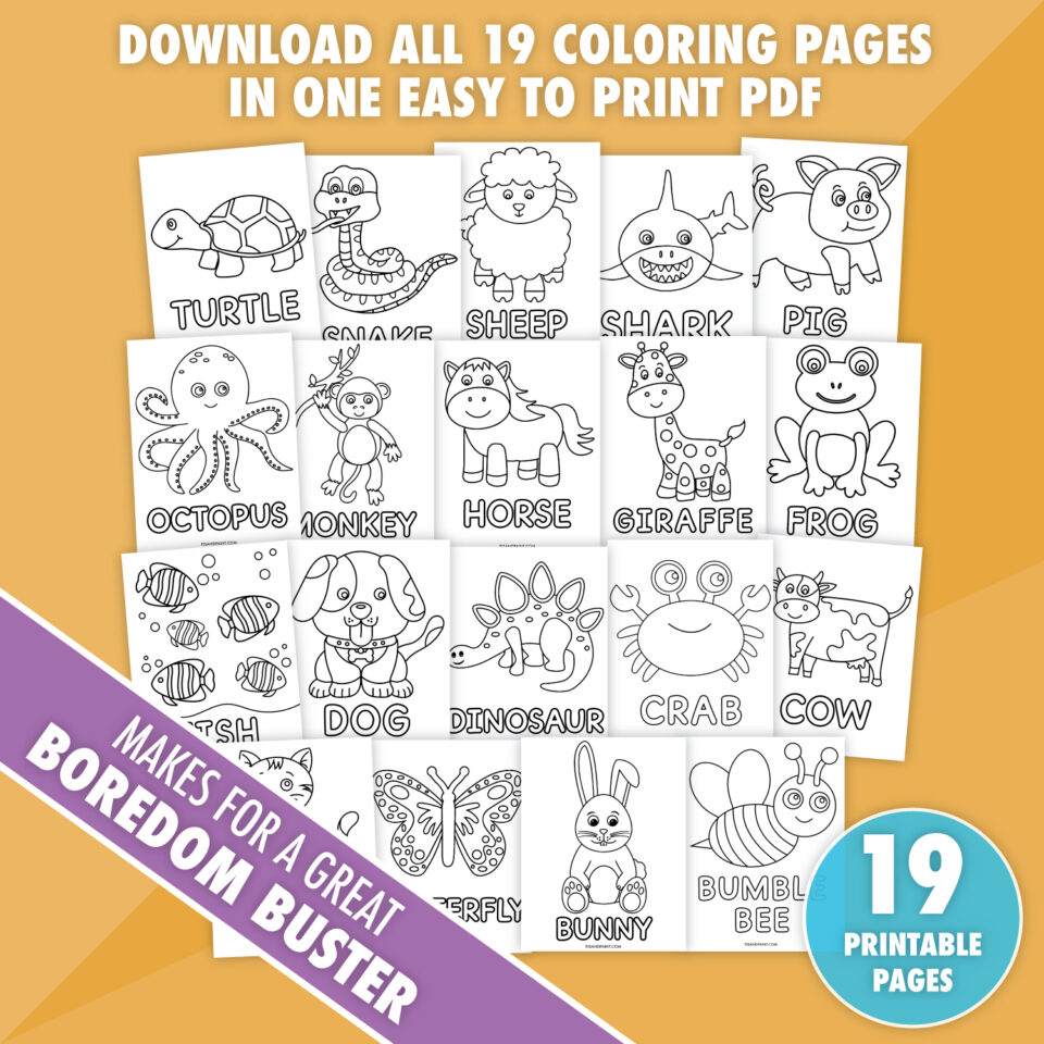 19 Free Printable Animal Coloring Pages for Kids - Pjs and Paint