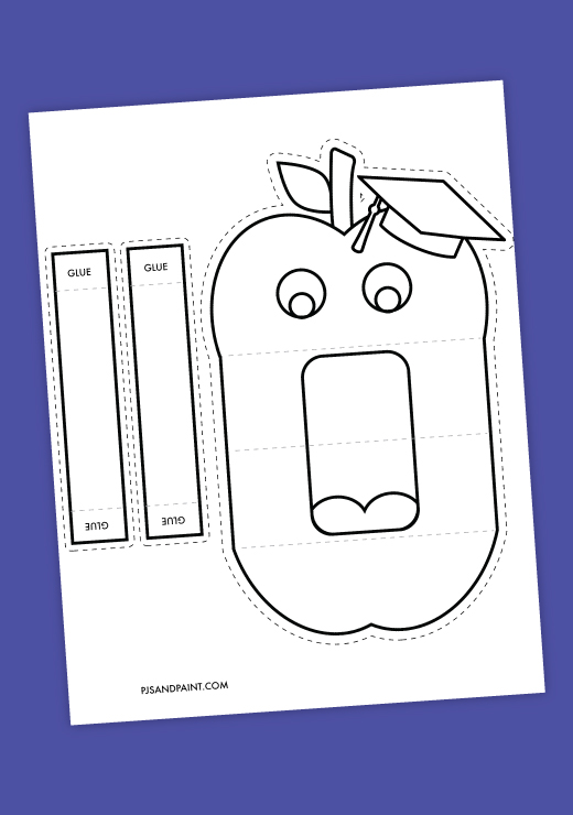 Free Printable Graduation Apple Puppet - Pjs and Paint