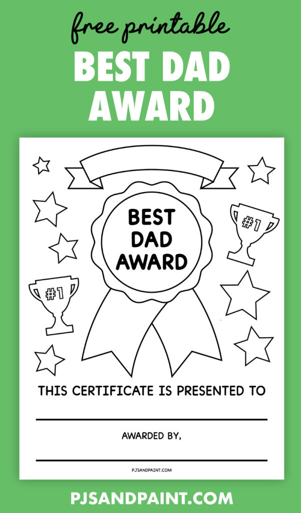 Best Dad Award | Free Printable Certificate - Pjs and Paint
