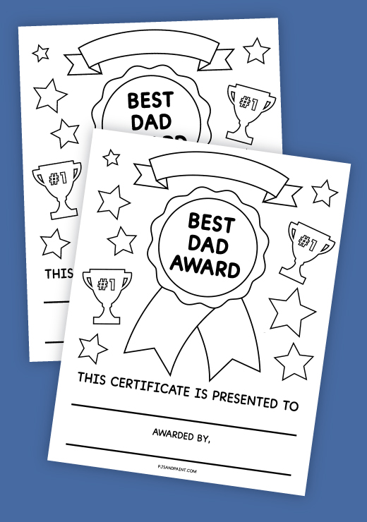 Best Dad Award | Free Printable Certificate - Pjs and Paint