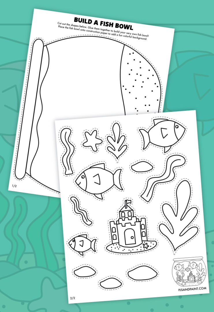 Free Printable Build a Fish Bowl Craft - Pjs and Paint