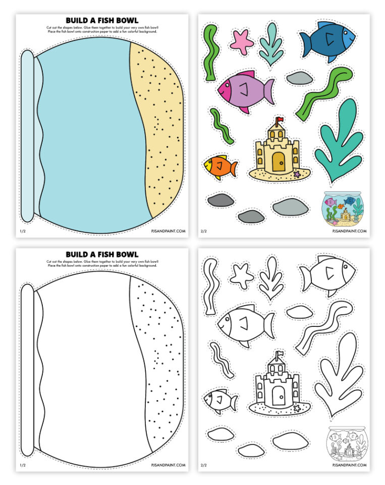 Free Printable Build a Fish Bowl Craft - Pjs and Paint