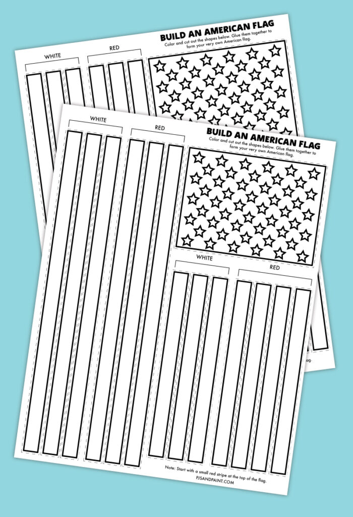 Free Printable Build an American Flag Craft - Pjs and Paint