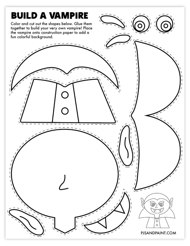 10 Free Printable Halloween Themed "Build Your Own" Crafts - Pjs and Paint