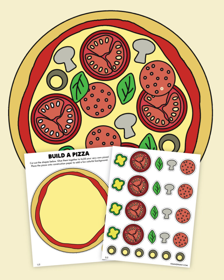 Free Printable Build a Pizza Craft - Pjs and Paint