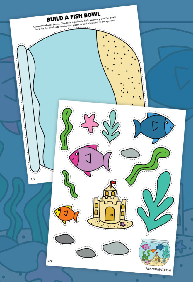 Free Printable Build a Fish Bowl Craft - Pjs and Paint