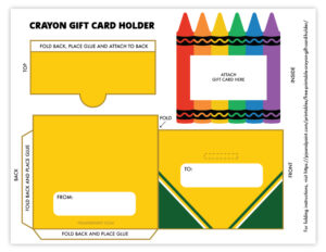 Free Printable Crayon Gift Card Holder - Pjs and Paint
