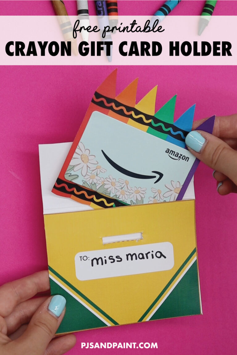 Free Printable Crayon Gift Card Holder - Pjs and Paint