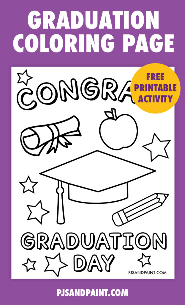 Free Printable Graduation Day Coloring Page - Pjs and Paint