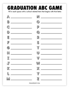 15 Free Printable Graduation Games and Activities - Pjs and Paint