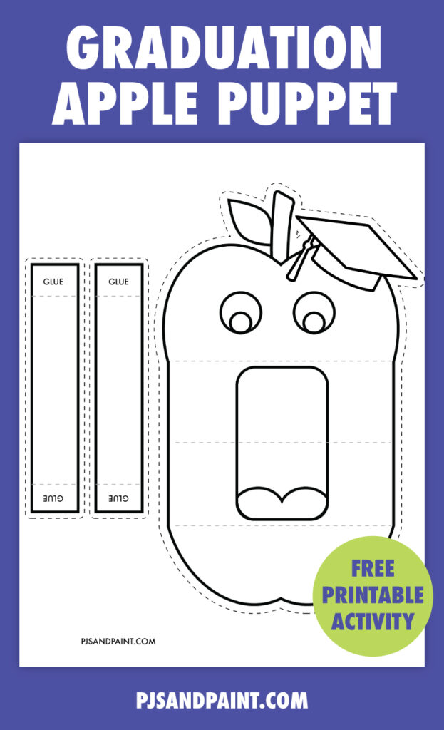 Free Printable Graduation Apple Puppet - Pjs and Paint