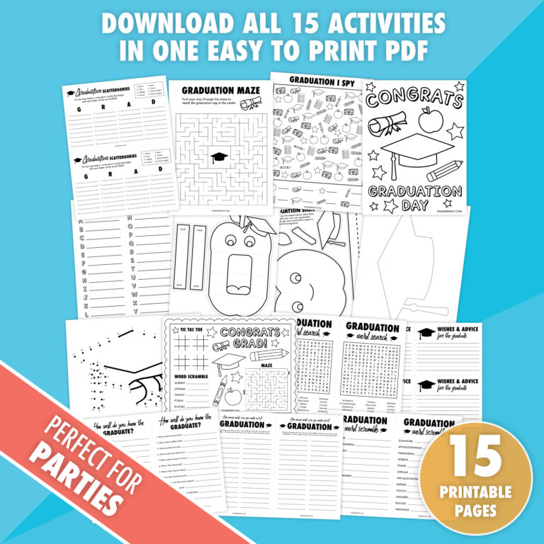 15 Free Printable Graduation Games and Activities - Pjs and Paint