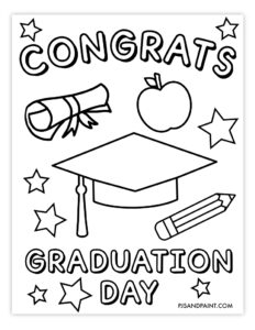 Free Printable Graduation Day Coloring Page - Pjs and Paint