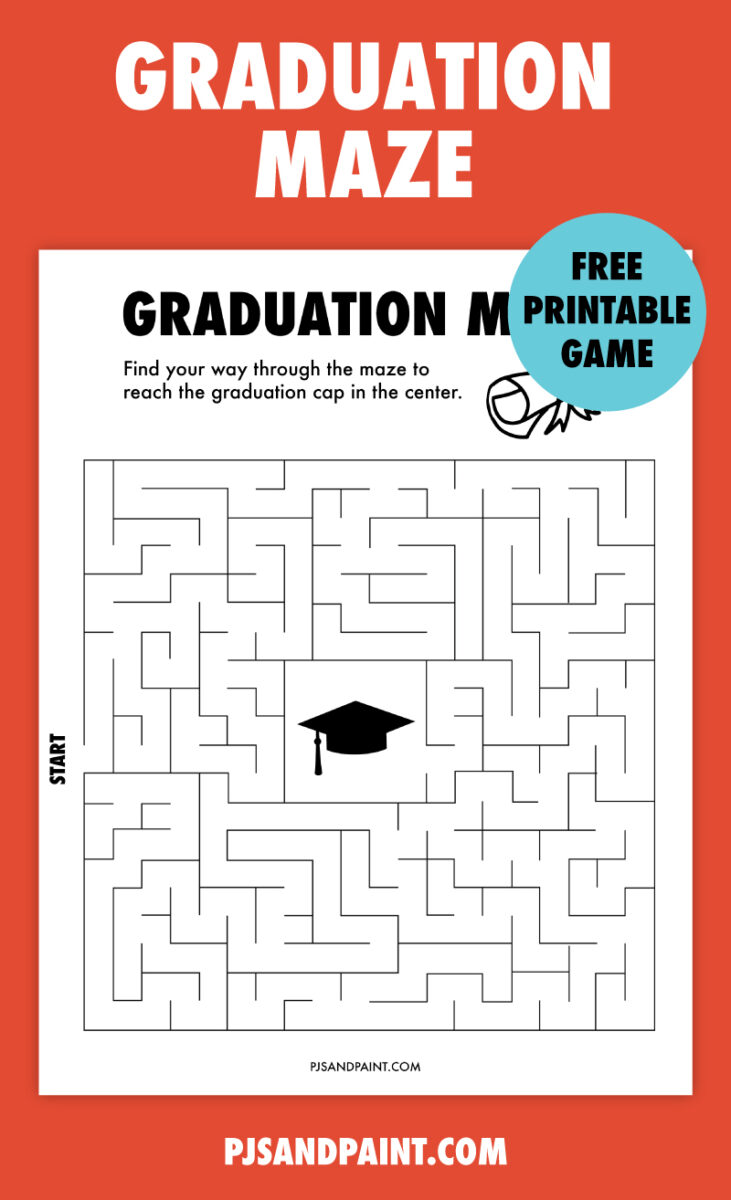 Free Printable Graduation Maze - Pjs and Paint