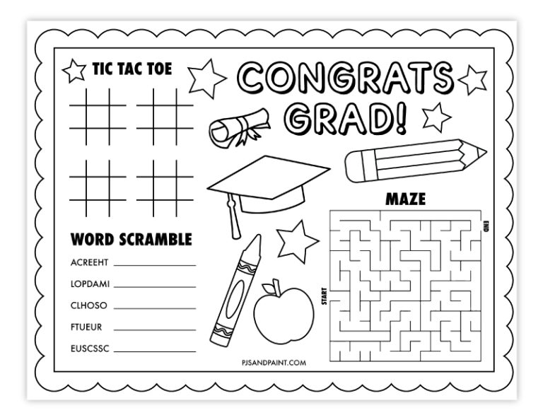 15 Free Printable Graduation Games and Activities - Pjs and Paint