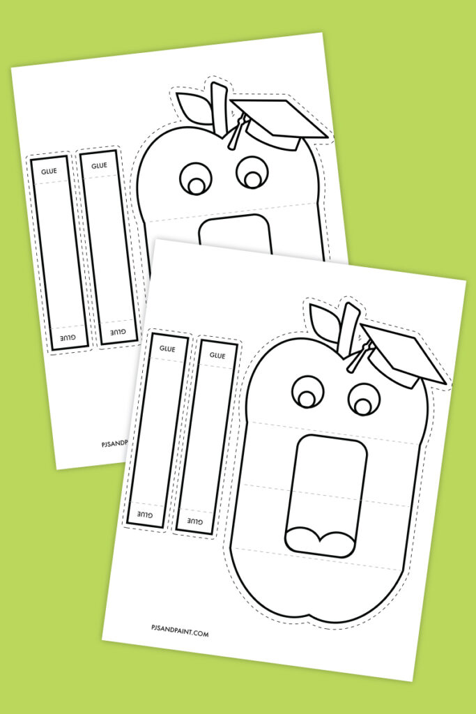 Free Printable Graduation Apple Puppet - Pjs and Paint