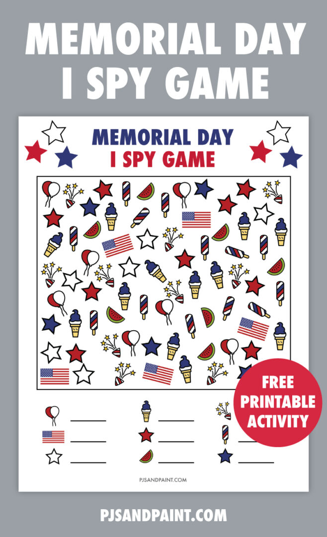 Free Printable Memorial Day I Spy Game - Pjs and Paint