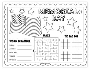 8 Free Printable Memorial Day Games and Activities - Pjs and Paint