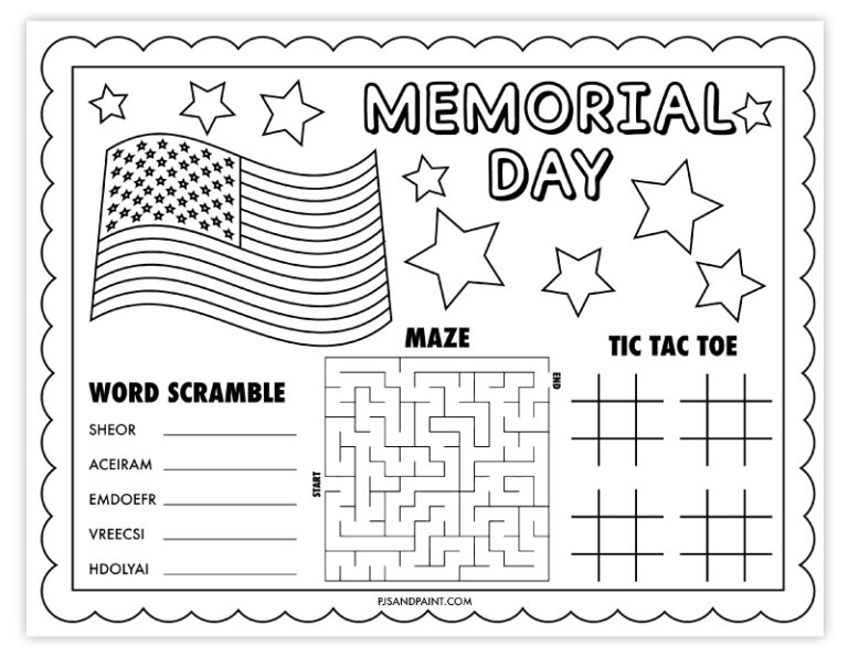 8 Free Printable Memorial Day Games and Activities - Pjs and Paint
