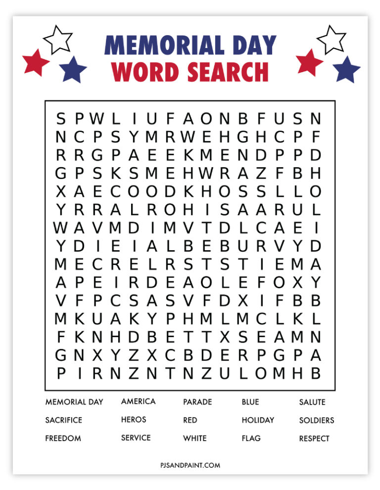 23 Free Printable Word Searches - Pjs and Paint