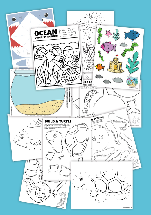 12 Free Printable Ocean Themed Activities for Kids - Pjs and Paint