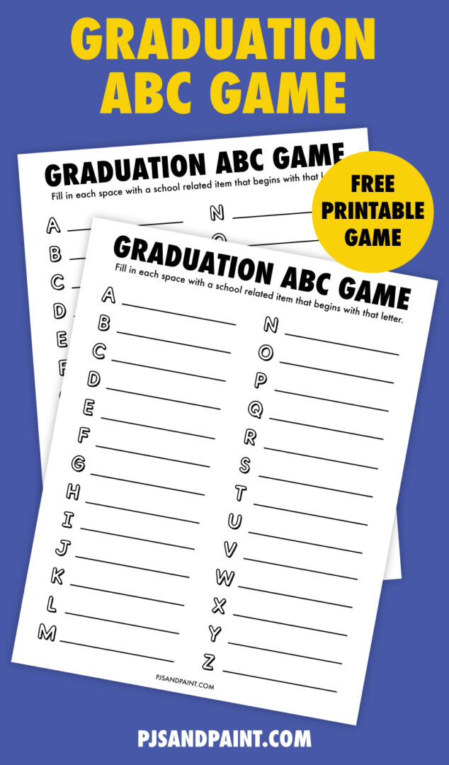 Free Printable Graduation ABC Game - Pjs and Paint