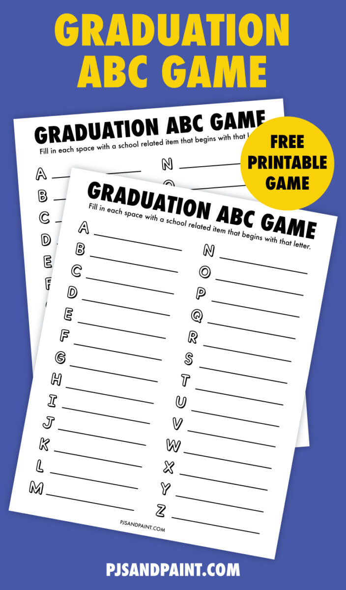 Free Printable Graduation ABC Game - Pjs and Paint
